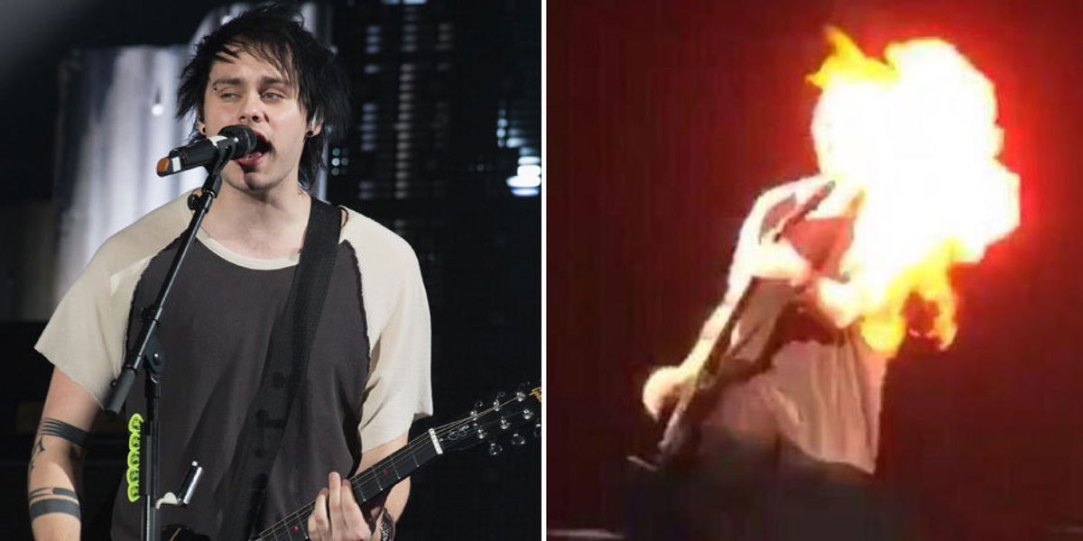 5 Seconds of Summer, i capelli di Michael Clifford a fuoco sul palco