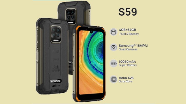 Doogee S59: rugged phone ufficiale con maxi batteria ed NFC