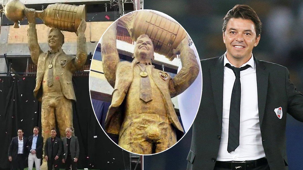 Statua gigante di Marcelo Gallardo, il dettaglio che fa ridere il web
