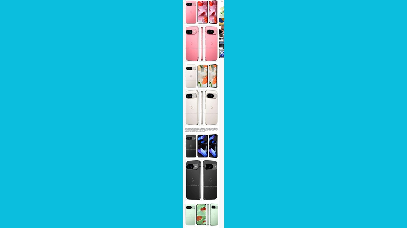 Tutti i colori di Google Pixel 9 svelati nelle immagini ufficiali
