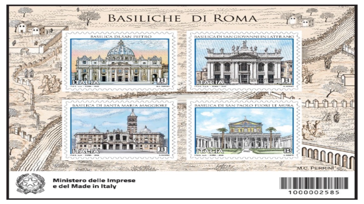 Le quattro basiliche romane nei francobolli