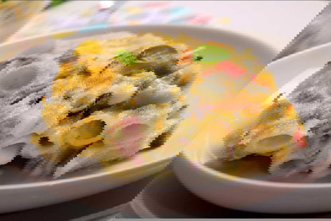 Pennoni rigati al forno con carciofi, zucchine, pancetta e mozzarella ...